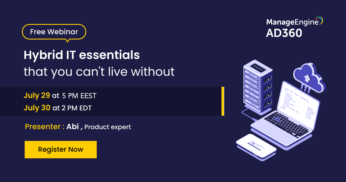 FREE WEBINARS | ManageEngine July 2020 - Channel IT